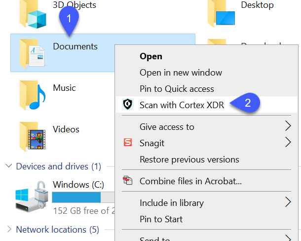 Perform a Cortex XDR Virus and Malware Scan | Information Technology